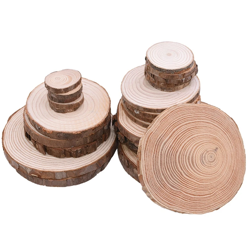 3-12cm-Thick-Natural-Pine-Round-Unfinished-Wood-Slices-Circles-With ...