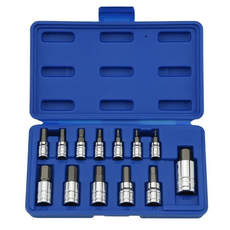 13 Pcs/set Universal Sleeve Head Hex Sae And Metric Sized Sockets ...
