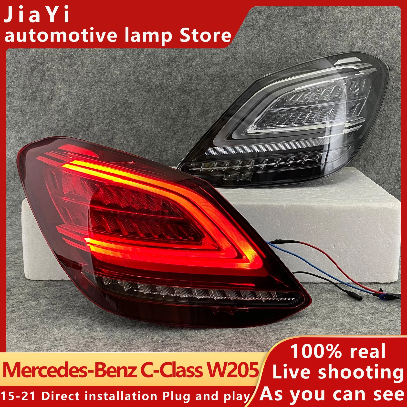 Taillights Assembly For C Class W205 C180 C200 C260 C6 LED Rear Lamp ...