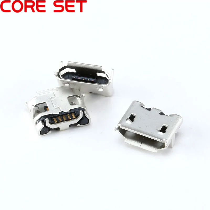 50/100pcs Mini Conectores usb Micro Jack Conector Fêmea 5pin Tomada de ...