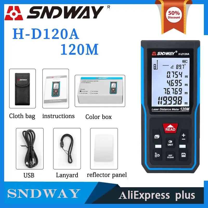 SNDWAY Laser Distance Meter Digital Rangefinder 120m 100m 70m 50m Laser ...