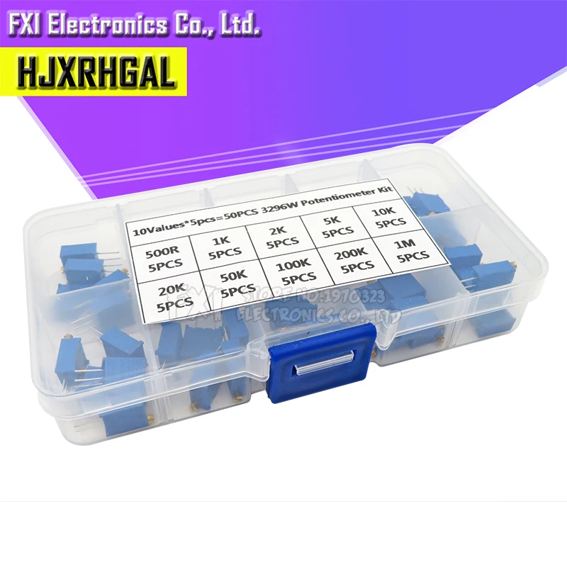 50pcs 3296w Multiturn Trimmer Potentiometer Kit High Precision 3296 ...