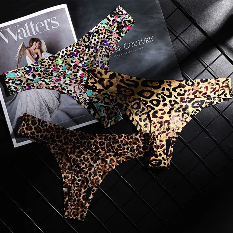 Women Seamless Thong Leopard | Womens Thong Panties Leopard - Women's ...