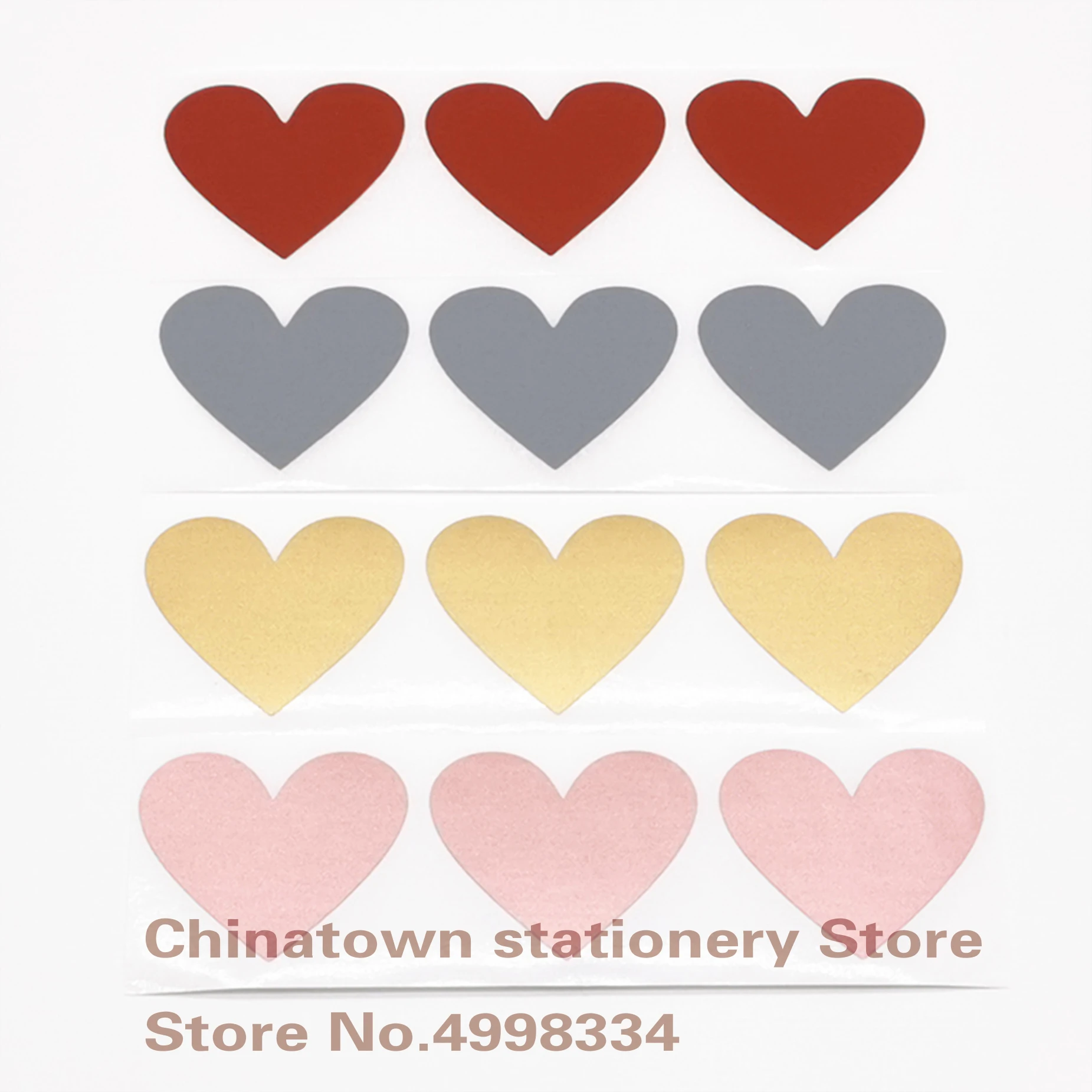 100pcs Scratch Off Stickers 30x35mm Love Heart Shape Rosd Gold Color ...