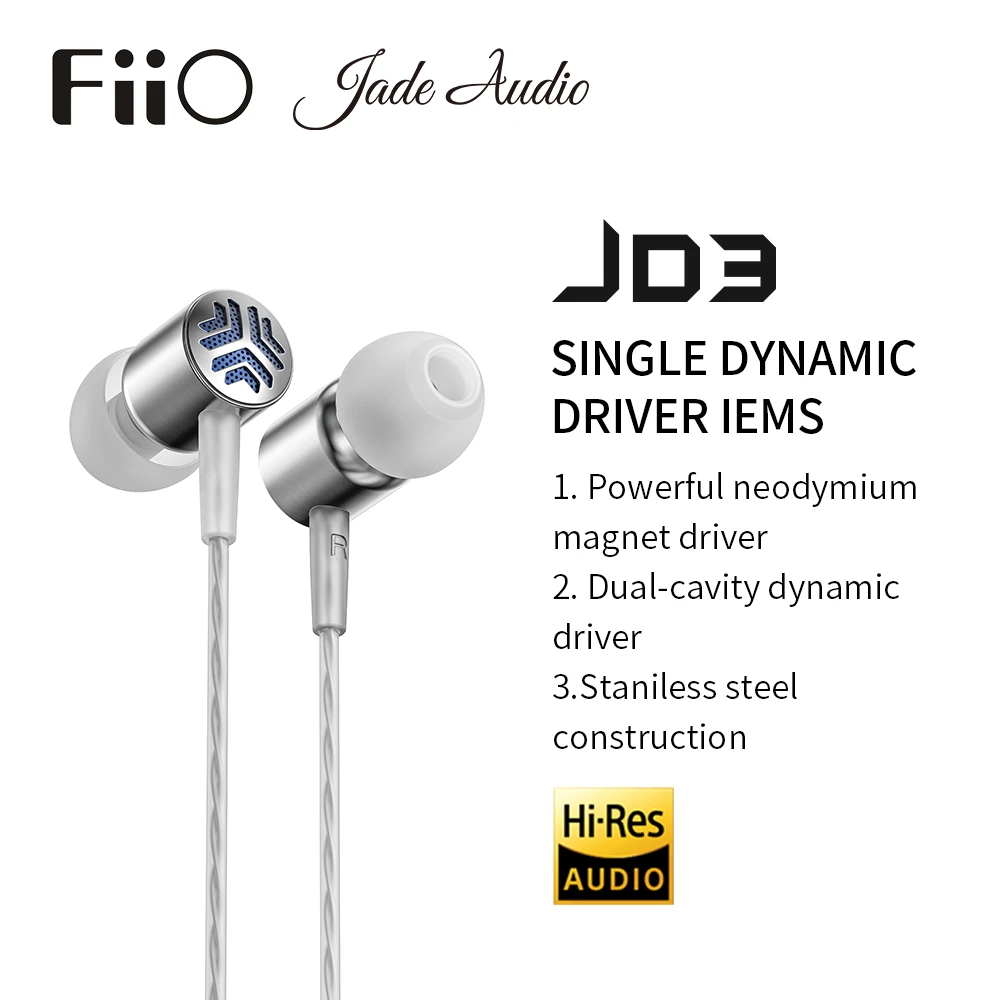 FiiO JadeAudio JD3 Dynamic Bass Earphone/Headset with HD MIC HiFi Music ...