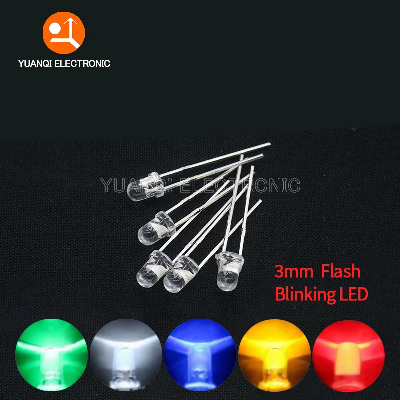 50pcs-3mm-White-Green-Red-Blue-Yellow-Light-Emitting-Diode-Automatic ...