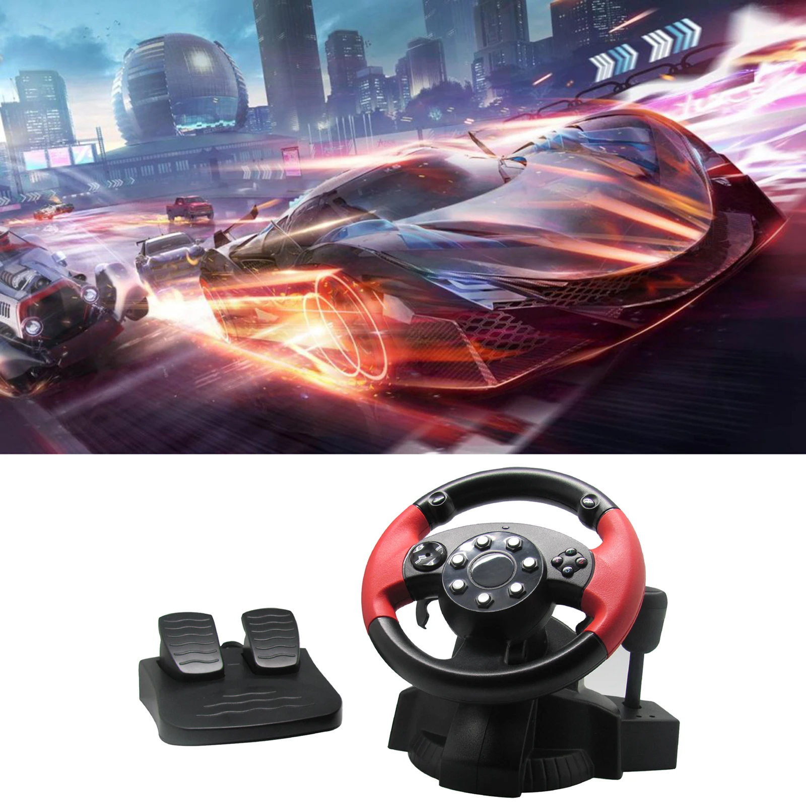 Racing Steering Wheel For PS3 / PS2 Game Steering Wheel PC Vibration ...