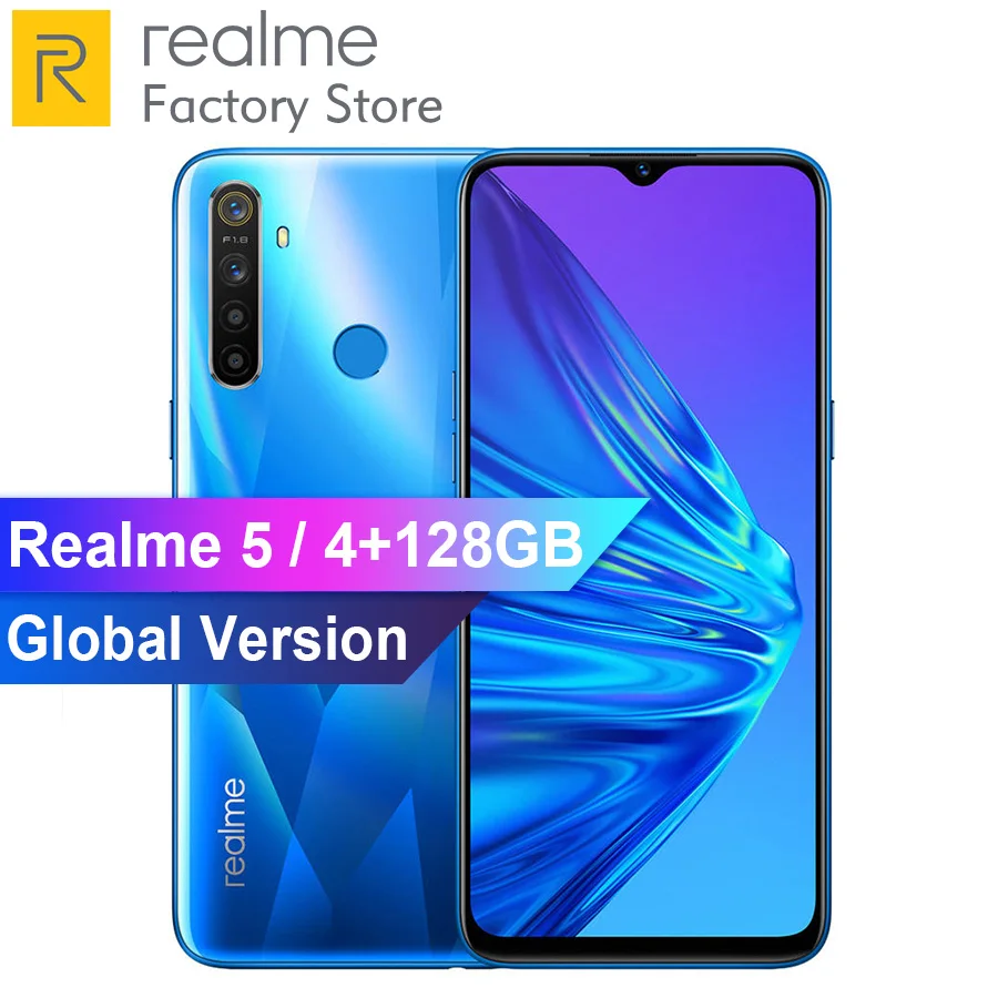 EU 버전 OPPO Realme 5 RMX1911 6.5 "3/4GB RAM 64/128GB ROM 금어초 665 AIE ...