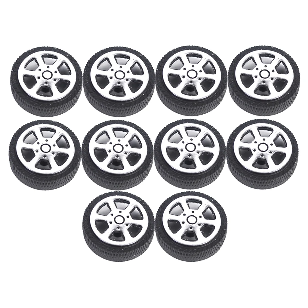 10Pcs-Plastic-Wheel-Rims-Tire-Tyres-Build-Parts-for-Model-Car-Toys ...