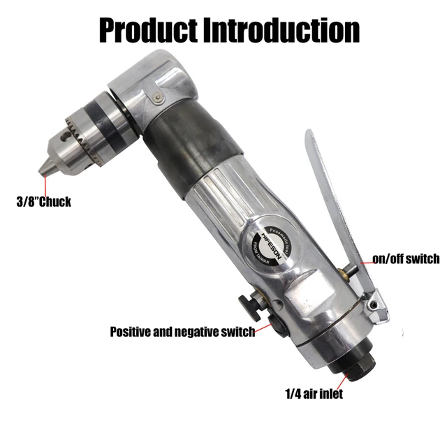 90 Degree Air Drill Pneumatic Drill Reversible Tool Air, 49% OFF