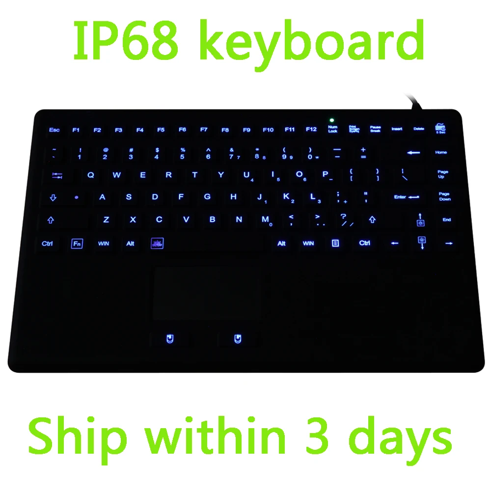 IP68 Tahan Air Silikon Industri Laptop Keyboard dengan Touchpad ...