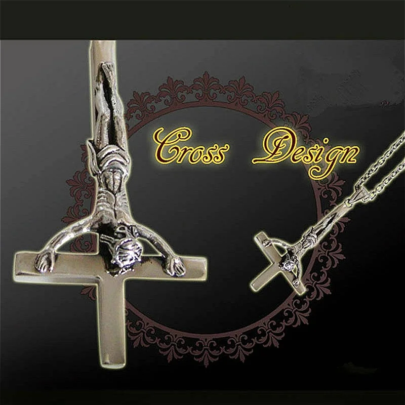 Inverted-Cross-Necklace-Men-Gothic-Satanic-Jewelry-Gold-Color-Stainless ...
