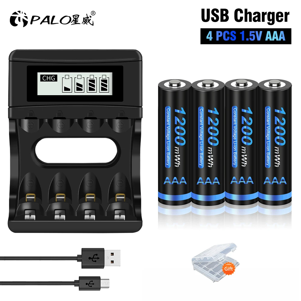 Aaa 1.5v Li Ion Rechargeable Battery 1200mwh 1.5v Aaa Lithium Li-ion ...