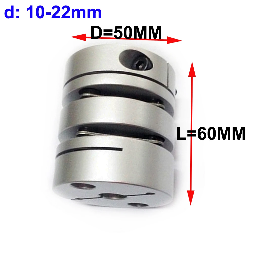 D50 Motor Shaft Coupling Outer Dia. 50 MM 10 TO 22MM Flexible Double ...