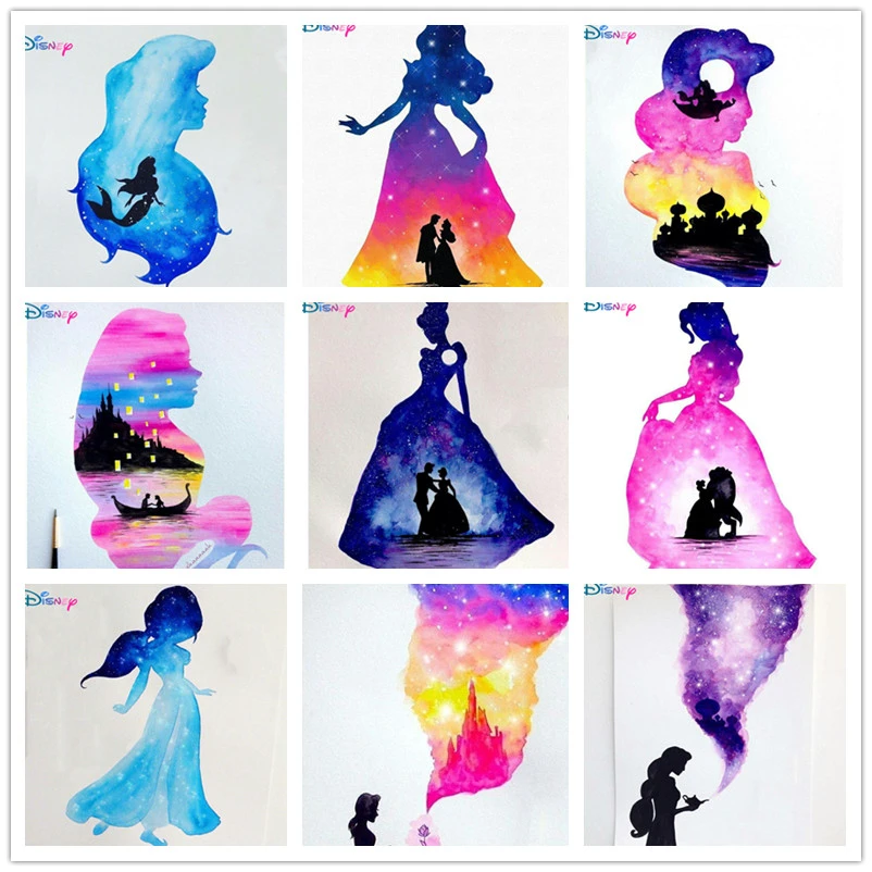 Diamond Painting Disney Princess Characters 5D DIY Art Cartoon Portrait ...