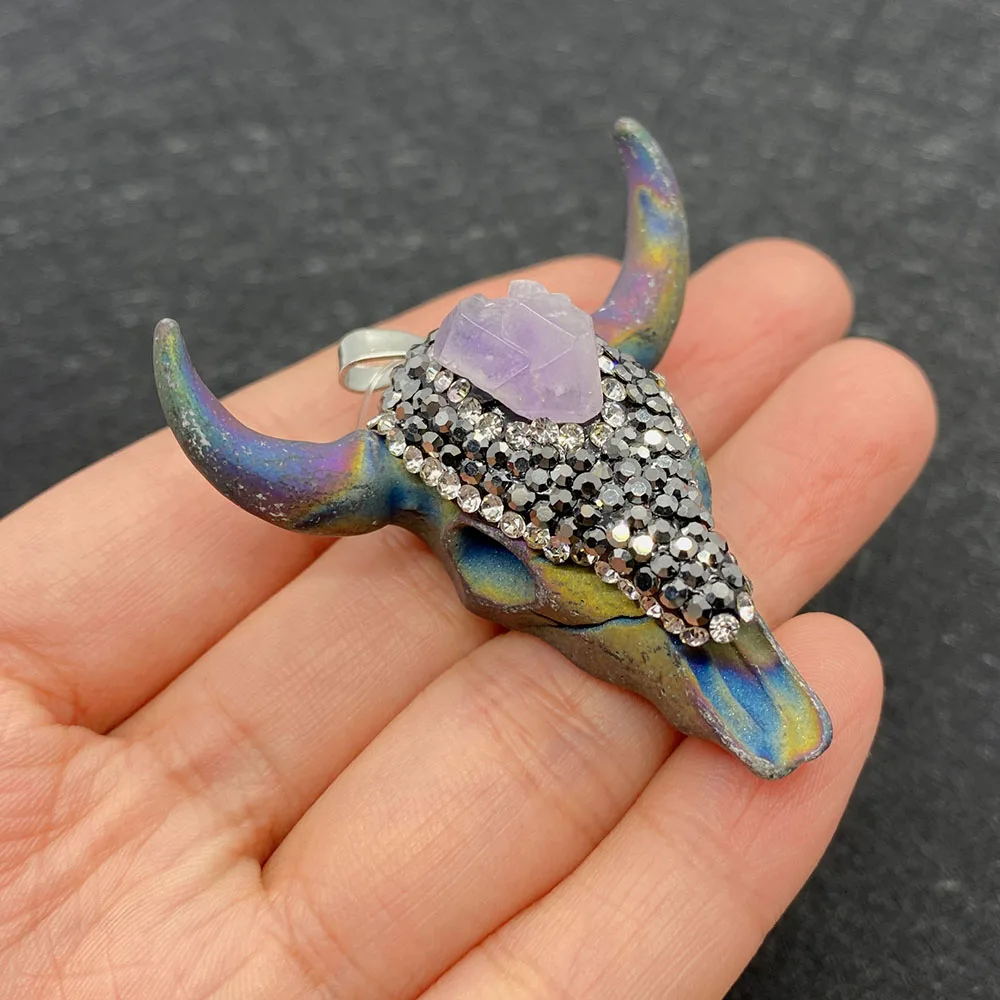 Multicolor Bull Head Shape Pendant Acrylic Used In Jewelry Making DIY ...