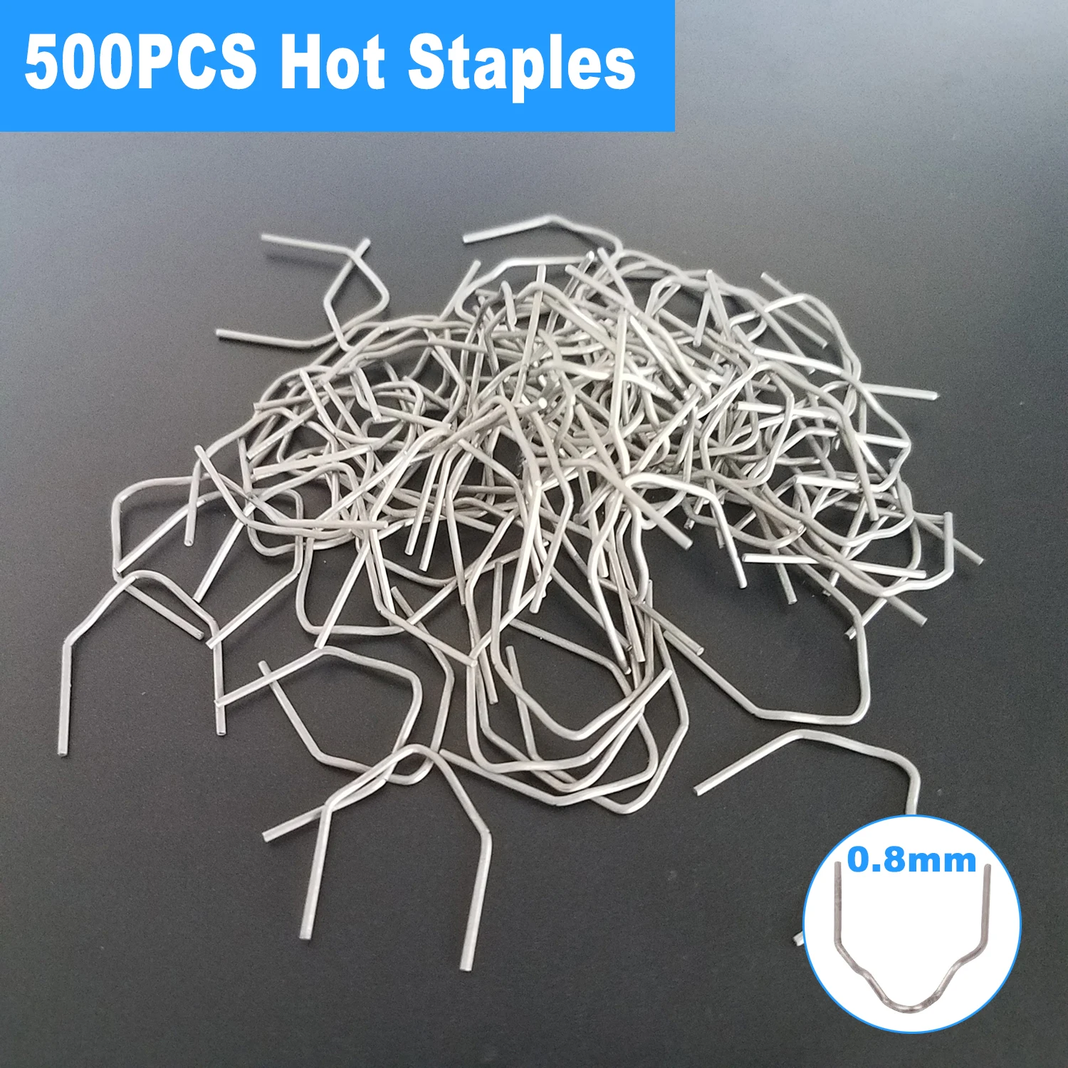 500pcs-m 0.6mm - Agrafes thermiques en acier inoxydable, support coin ...