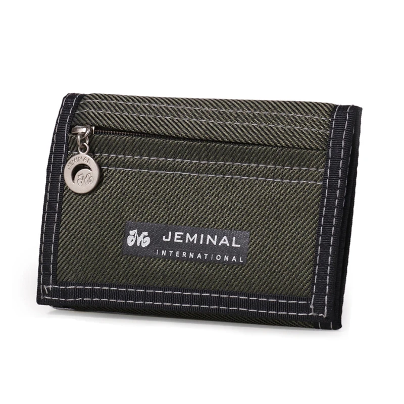 Mens Trifold Short Wallet With ID Window Simple Velcro Card Holder Bag ...