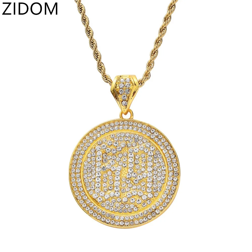Men Hip hop 6ix9ine Rapper pendant necklaces fashion Male Ice Out Bling ...