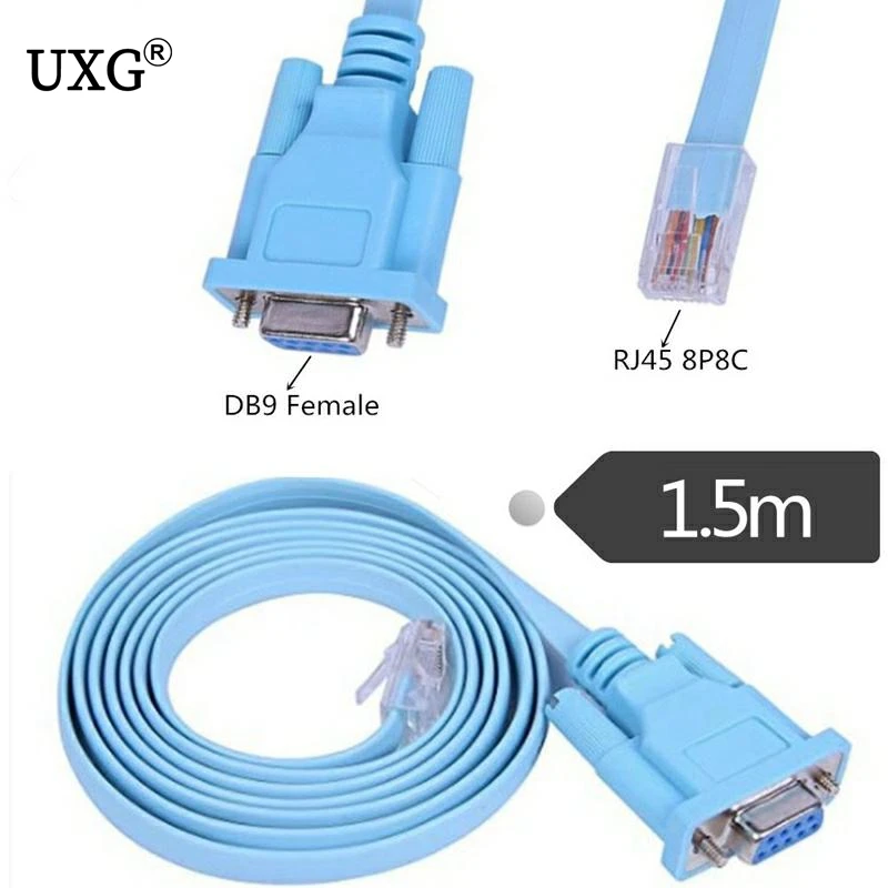 For-Cisco-Console-Cable-RJ45-Cat5-Ethernet-to-Rs232-DB9-COM-Port-Serial ...