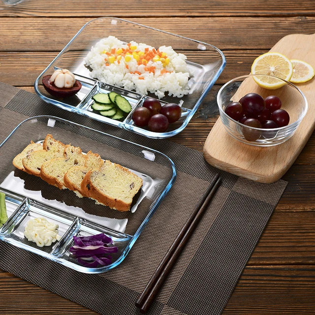 Glass Divided Dinner Plates