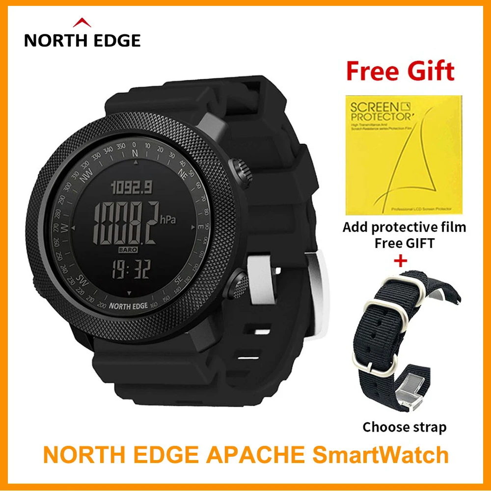 Original North Edge APACHE Sports Smartwatch Compass Waterproof 50m ...