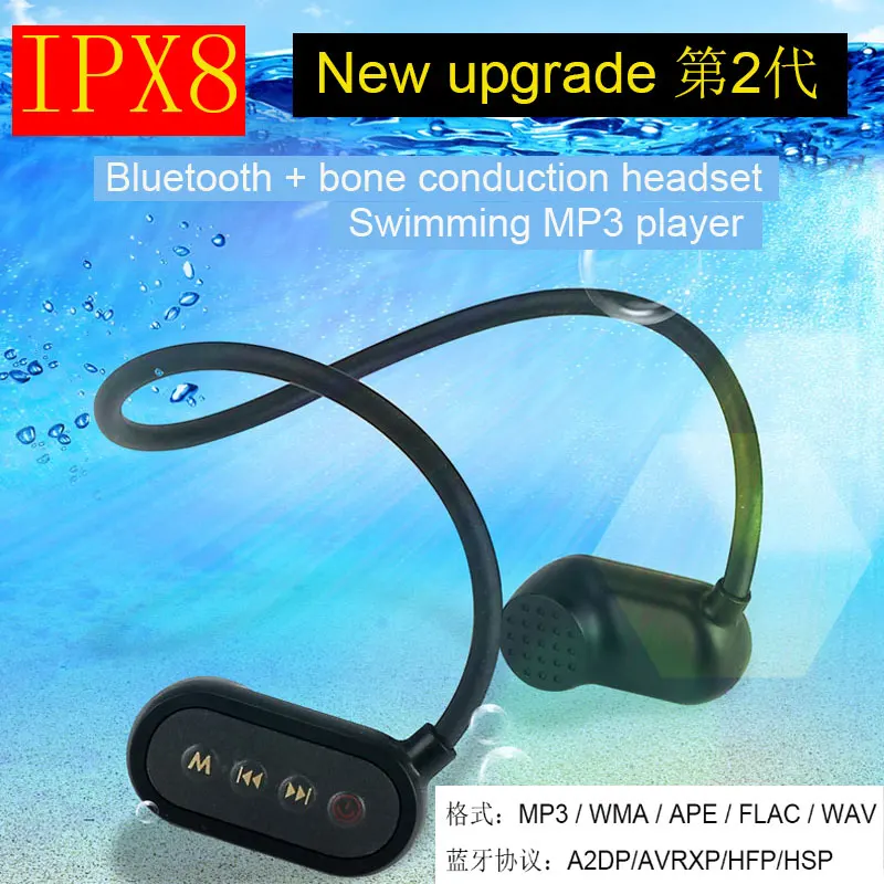 Newest IPX8 ip68 Bone Conductio Waterproof Swimming headphone Bluetooth ...