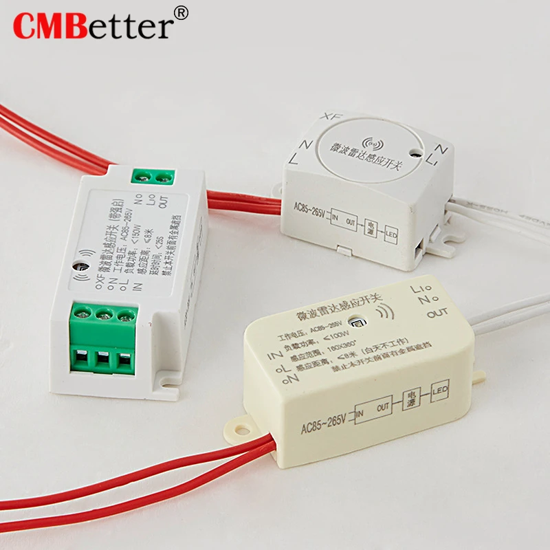 Microwave Radar Sensor Switch 110-220v Auto Induction Motion Sensor ...
