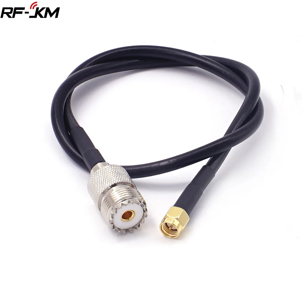 RG58 Cable Jumper Pigtail UHF SO239 Female PL259 to SMA Male Plug Crimp Adapter 50CM|Connectors ...