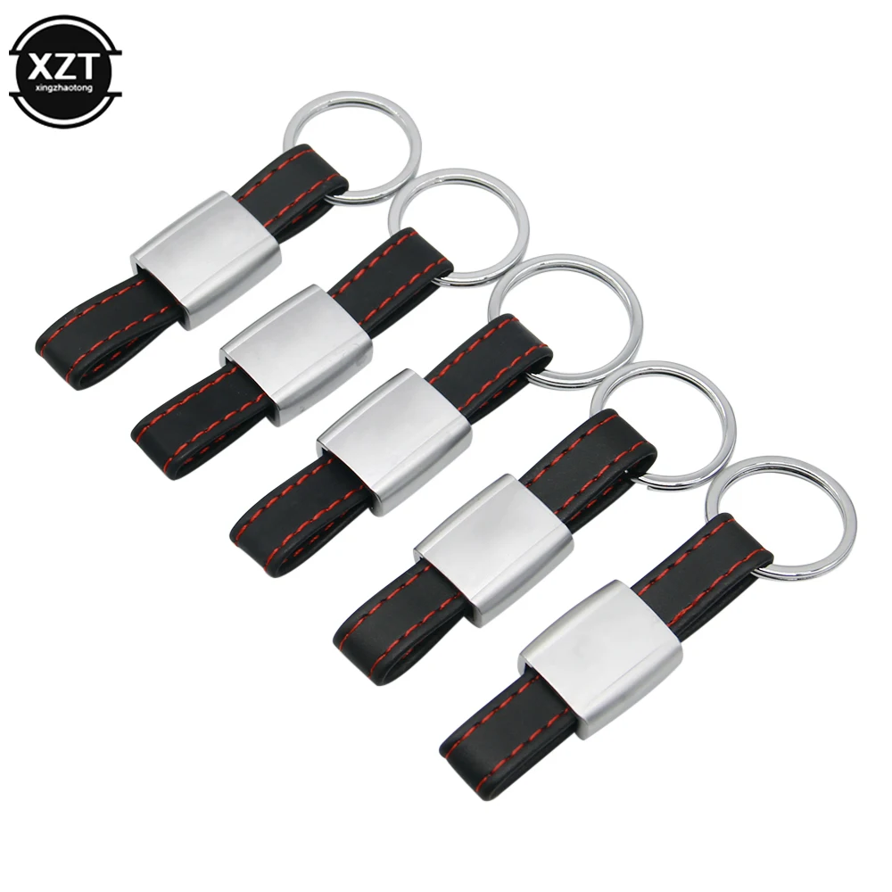 Auto-Black-Red-Leather-Key-Chain-Key-Ring-Car-Keychain-Keyring-Holder ...