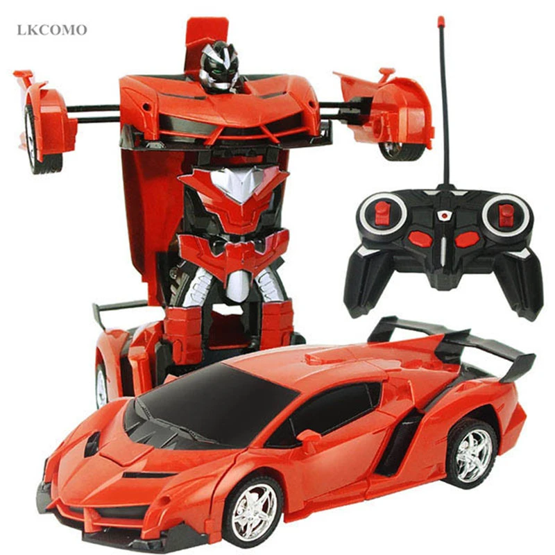 Led Light Cool Rc Car Transformation Robot Car 1:18 Deformation Rc Car ...