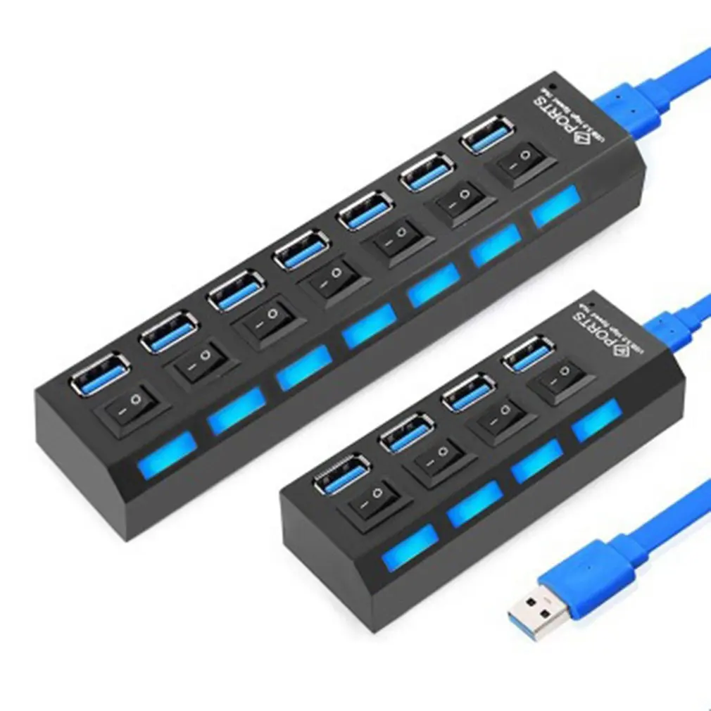Usb 3.0 hub 3 0 hub multi divisor usb 4/7 expansor do porto múltiplo usb 3.0 hab adaptador de ...