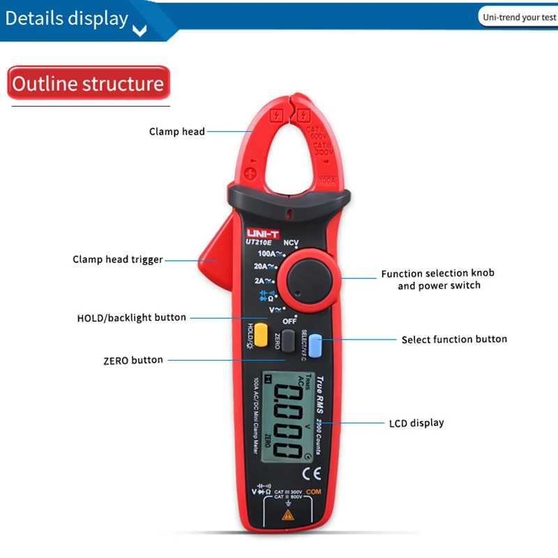 Other DIY & Tools - UNI-T UT210D UT210E Pro Digital Mini Clamp Meter AC ...