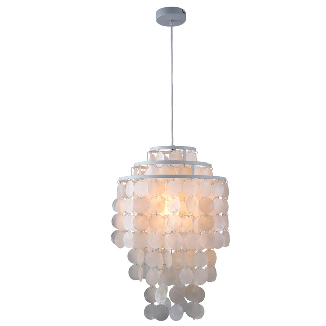 Loft Modern Fehér Természetes Tengeri Kagyló Csillár Mennyezete E14 Led ...