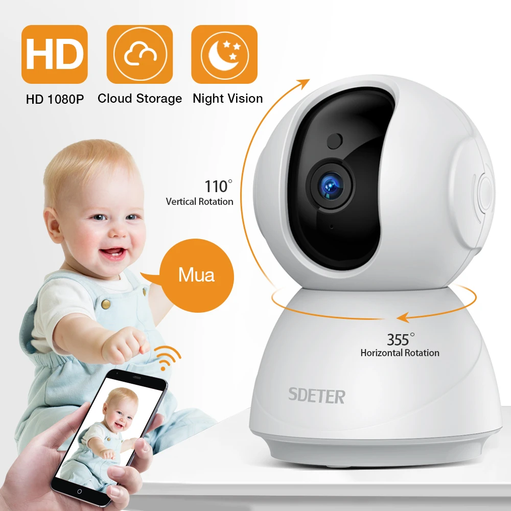 Sdeter Electronic Baby Monitor With Camera Wifi Night Vision ...