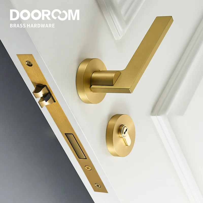 Dooroom-Brass-Door-Lock-Set-Modern-Simple-European-Interior-Bedroom ...