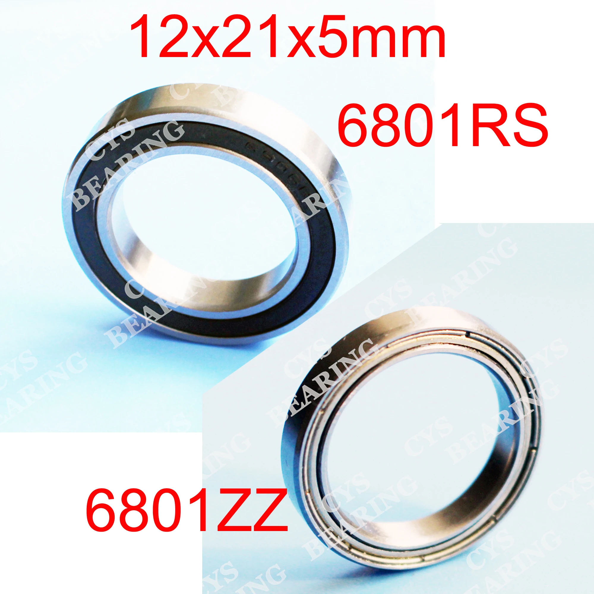 Deep Groove Ball Bearings 6801rs 12x21x5 Mm 6801-2rs S 6801zz F6801zz ...