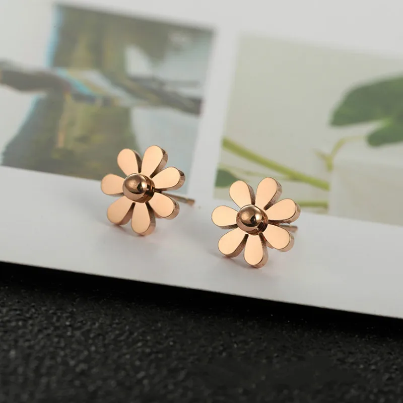Pendientes-peque-os-de-margaritas-para-mujer-aretes-femeninos-de-acero ...