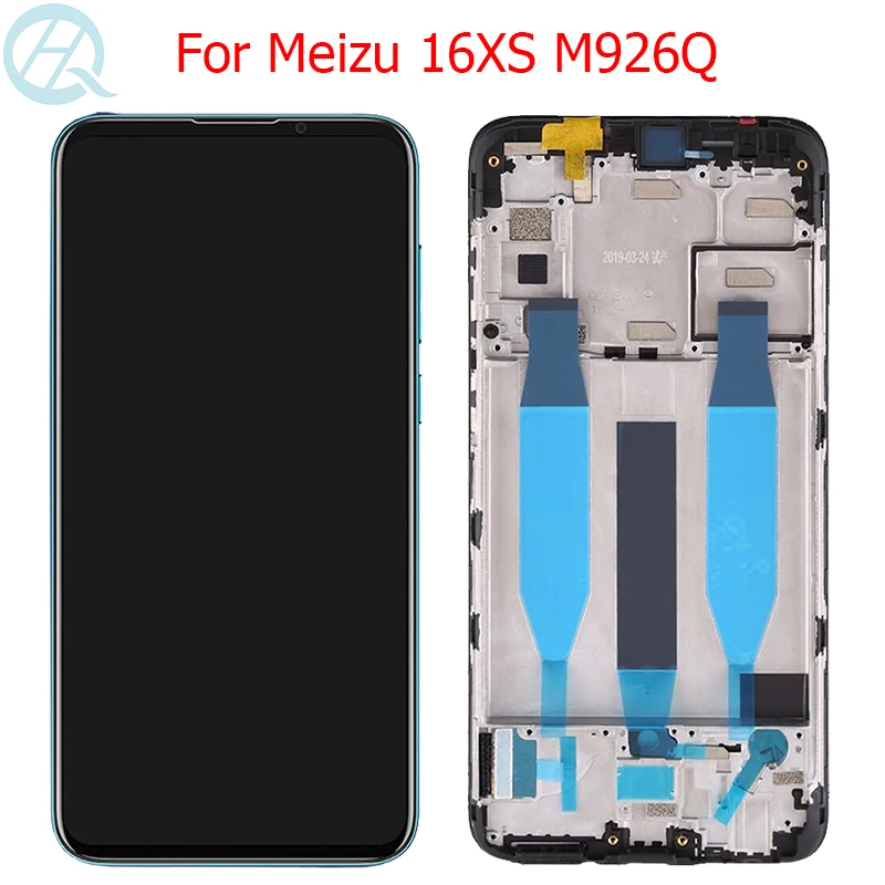 Novo lcd original para meizu 16xs display com moldura 6.2 "16 xs m926q lcd painel digitador da ...