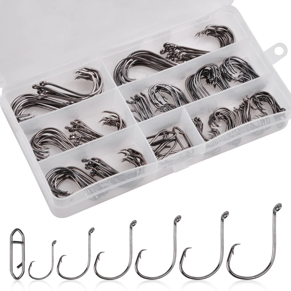 185Pcs/Box Bass Fishing Hooks Tackle Kit Including Octopus Offset ...