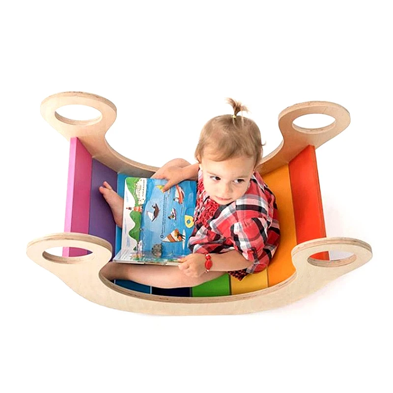 Toys Ride On & Rocking Toys Toys & Games montessori Rainbow rocker ...