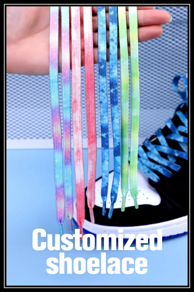 LACET DE CHAUSSURE,Pale blue-120cm--Lacets Plats De 11 Couleurs Dégradé ...