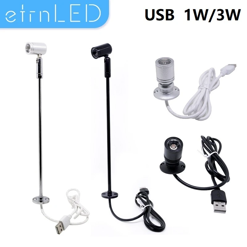 Etrnled Usb 5v Led Spot Light 1w 3w Surface Mounted Cabinet Showcase ...