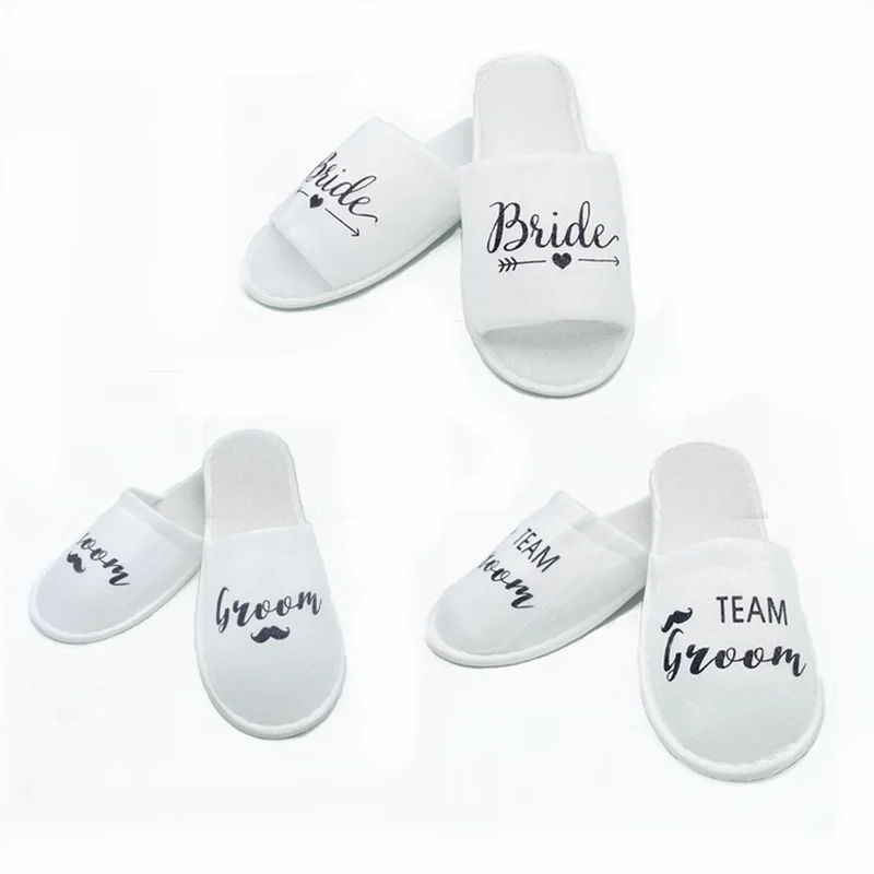 Black Groom/team Groom Disposable Soft Slippers Wedding Decoration Spa ...