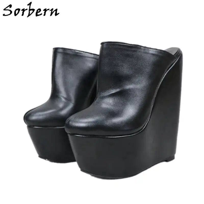 Sorbern 12 Inch Extreme High Heel Mules Women Shoes Crok Wedges ...