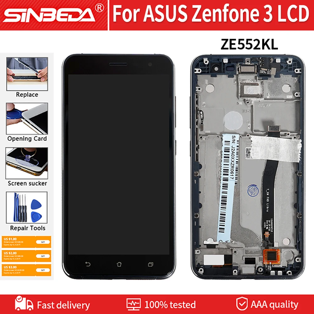 Original LCD For ASUS ZenFone 3 ZE552KL LCD Display Touch Screen With ...