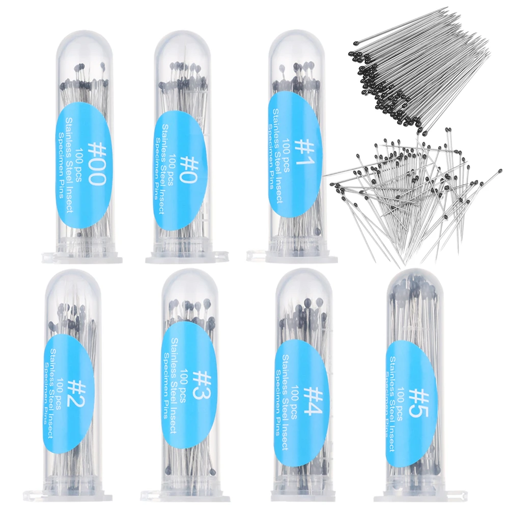100Pcs-Stainless-Steel-Specimen-Needle-Insect-Pins-With-Plastic-Box-For ...