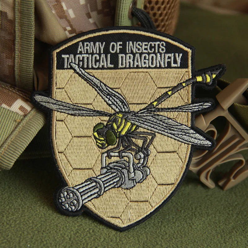 Tactical-Insect-Series-Embroidery-Patches-Dragonfly-Exquisitely-Embroidered-Patch-Armband-Bee ...