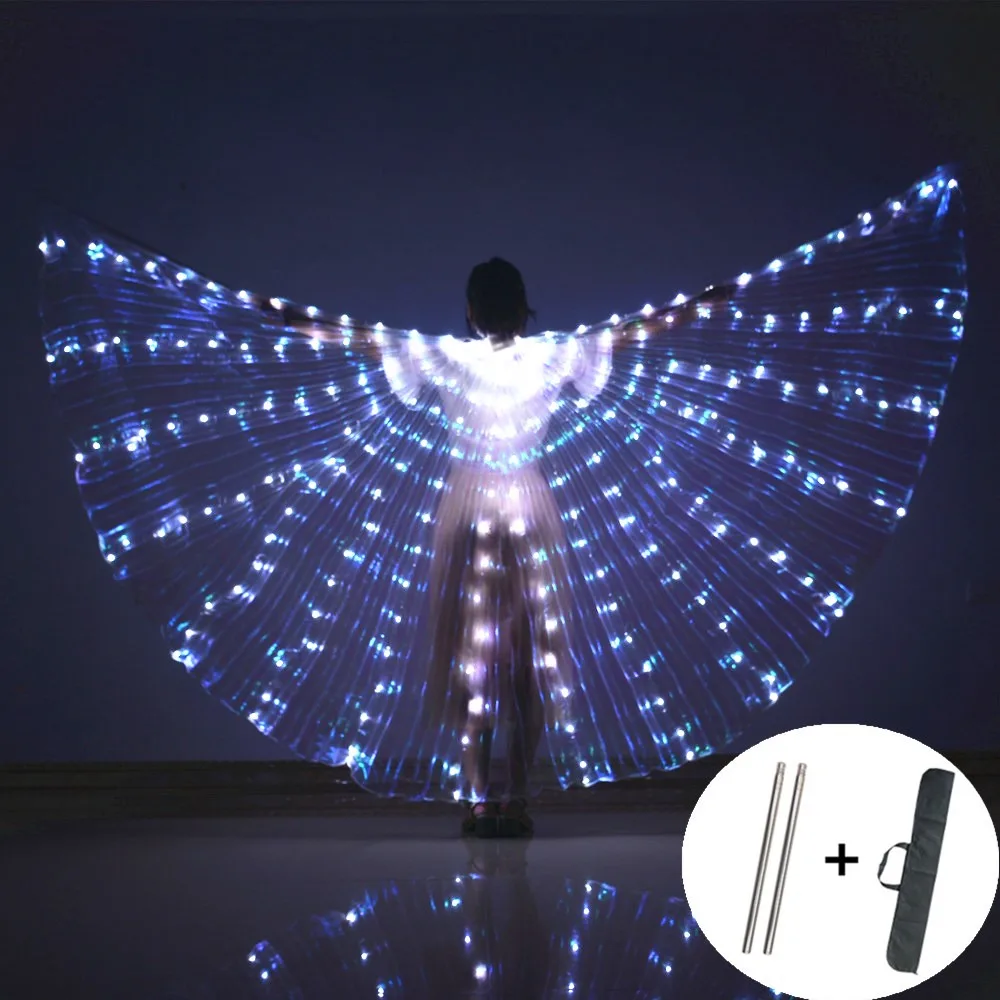 LED Dance Fairy Wings Colorful Butterfly Belly Dancing Costume Easter ...