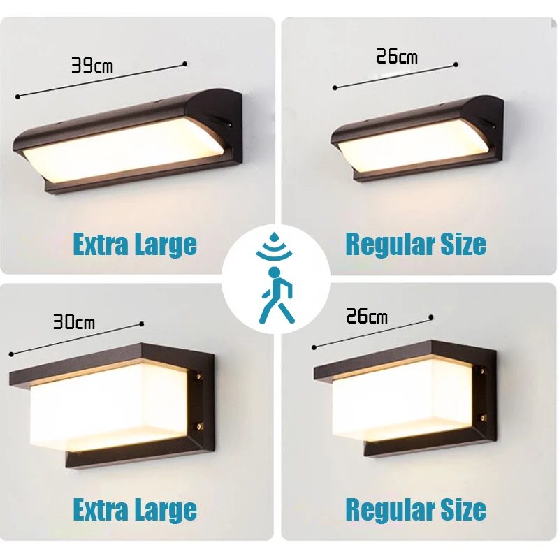 Extra Large LED outdoor wall light waterproof IP65 Radar Motion Sensor ...